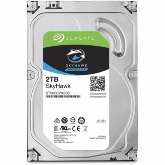 Жесткий диск Seagate 3.5" SkyHawk 2 ТБ, SATA III, 64 Mb, 5900 rpm, вынут из сервера (ST2000VX008-pull)