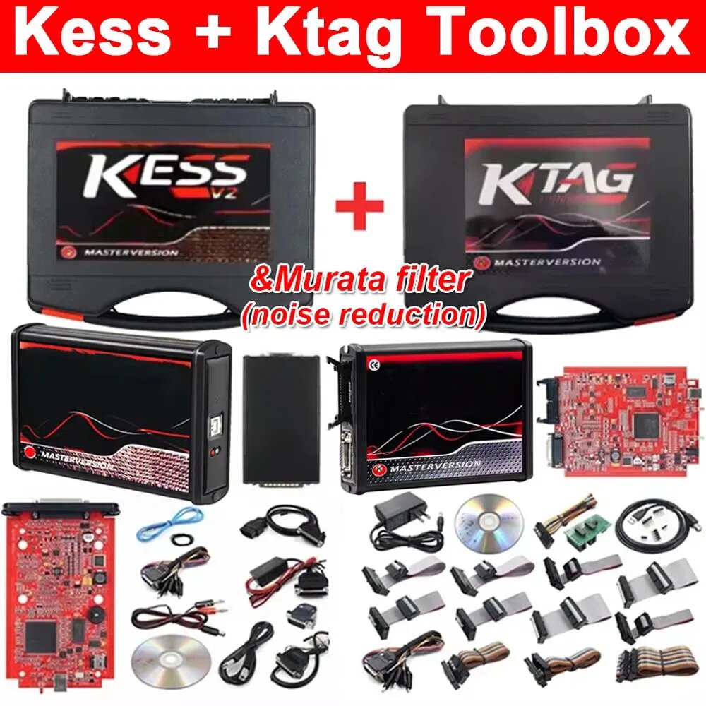 2026 EU Red Kess V2 V5.017 Онлайн 2.80 KTAG 7.020 2.25 с фильтром Murata OBD 2 Kess Ktag toolbox