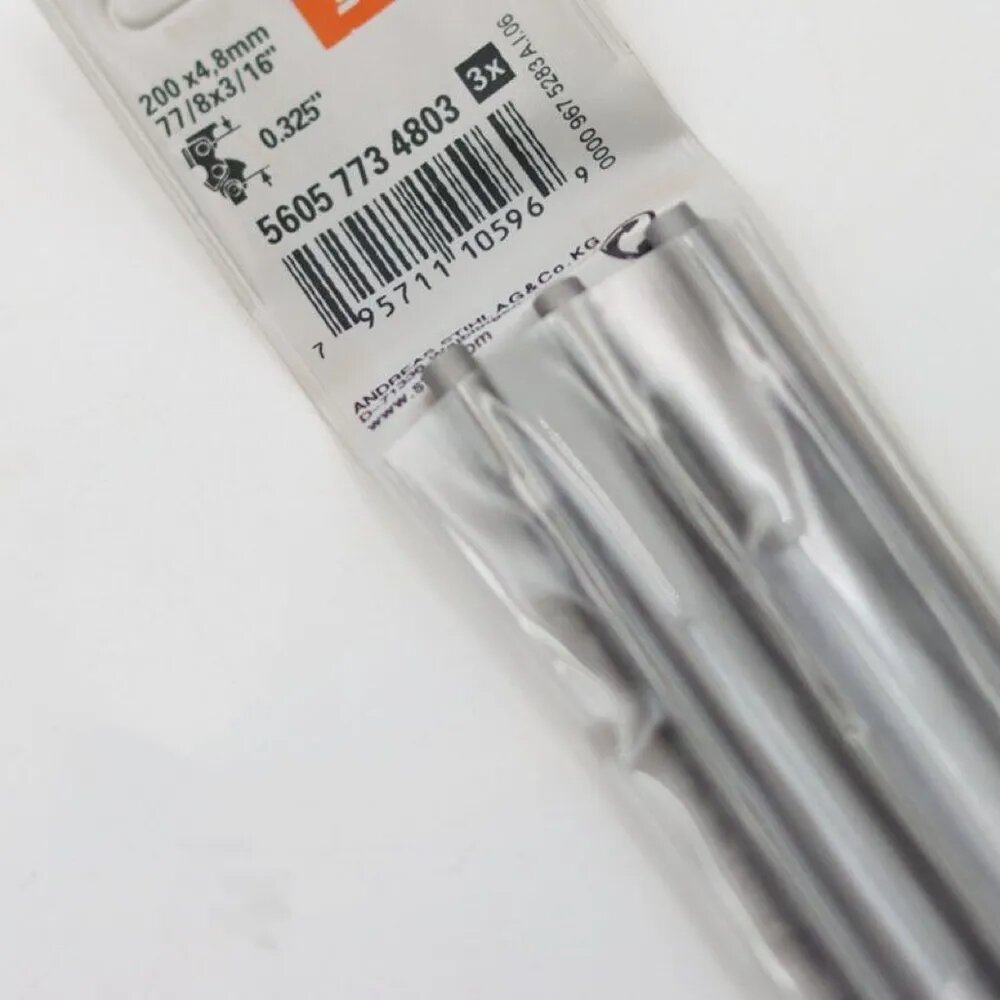Напильник 4,8 мм 3/8 для заточки цепи пилы (STIHL MS 180 - 250) - 3 шт.