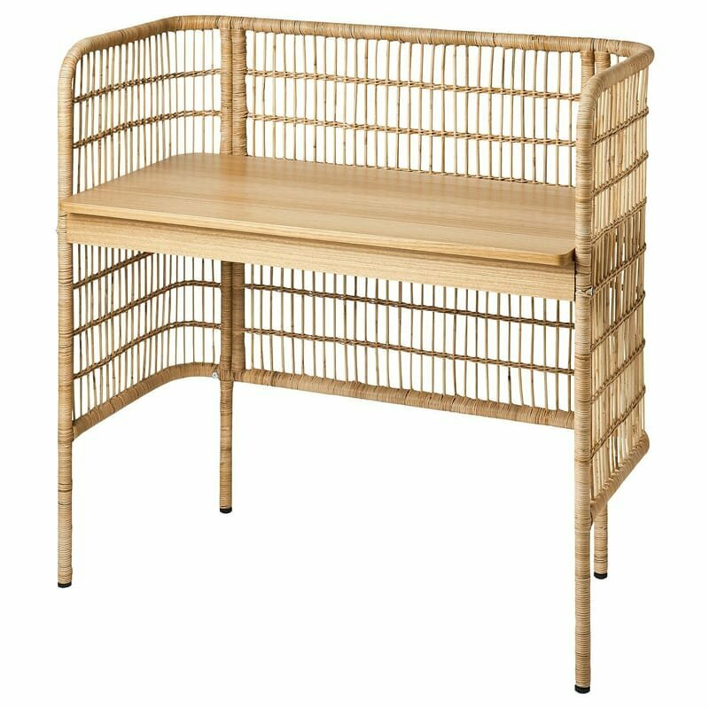 Письменный стол IKEA FRYKS S, ротанг, 110x54 см 605.741.04