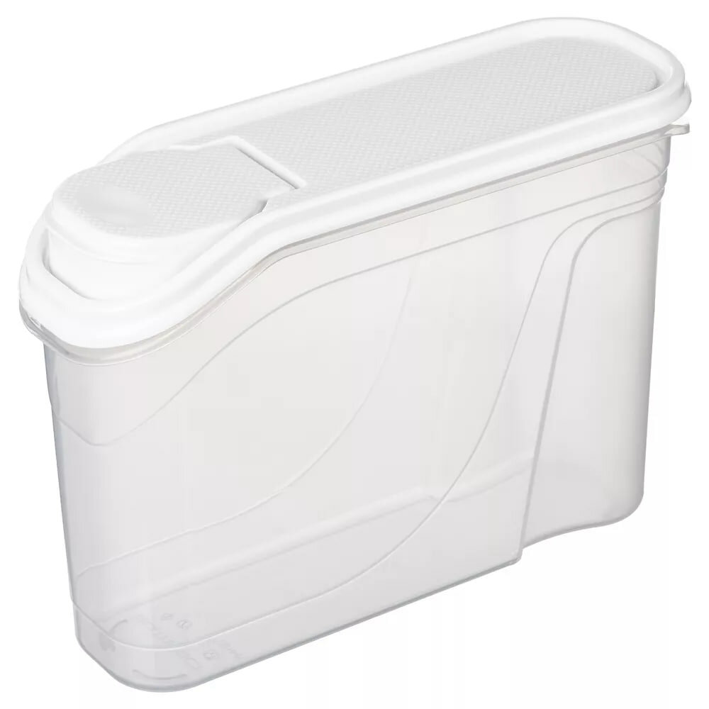 Контейнер для сыпучих продуктов 1,5 л, узкий пластиковый, с крышкой-дозатором, 222x75x156 мм