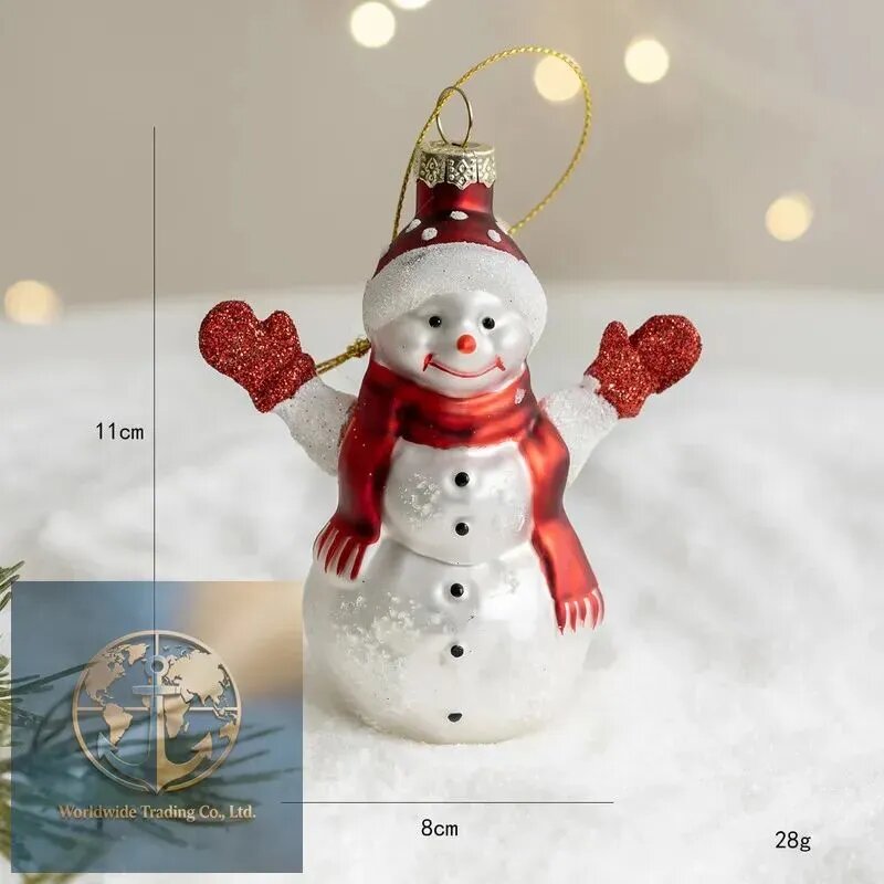 Елочная игрушка 10 см Животные Christmas Snowman 1 шт.