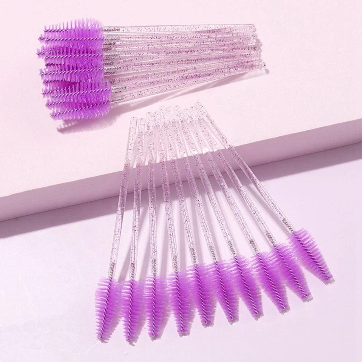 Набор из 10 шт. Пластиковых кистей для ресниц Purple-10PCS