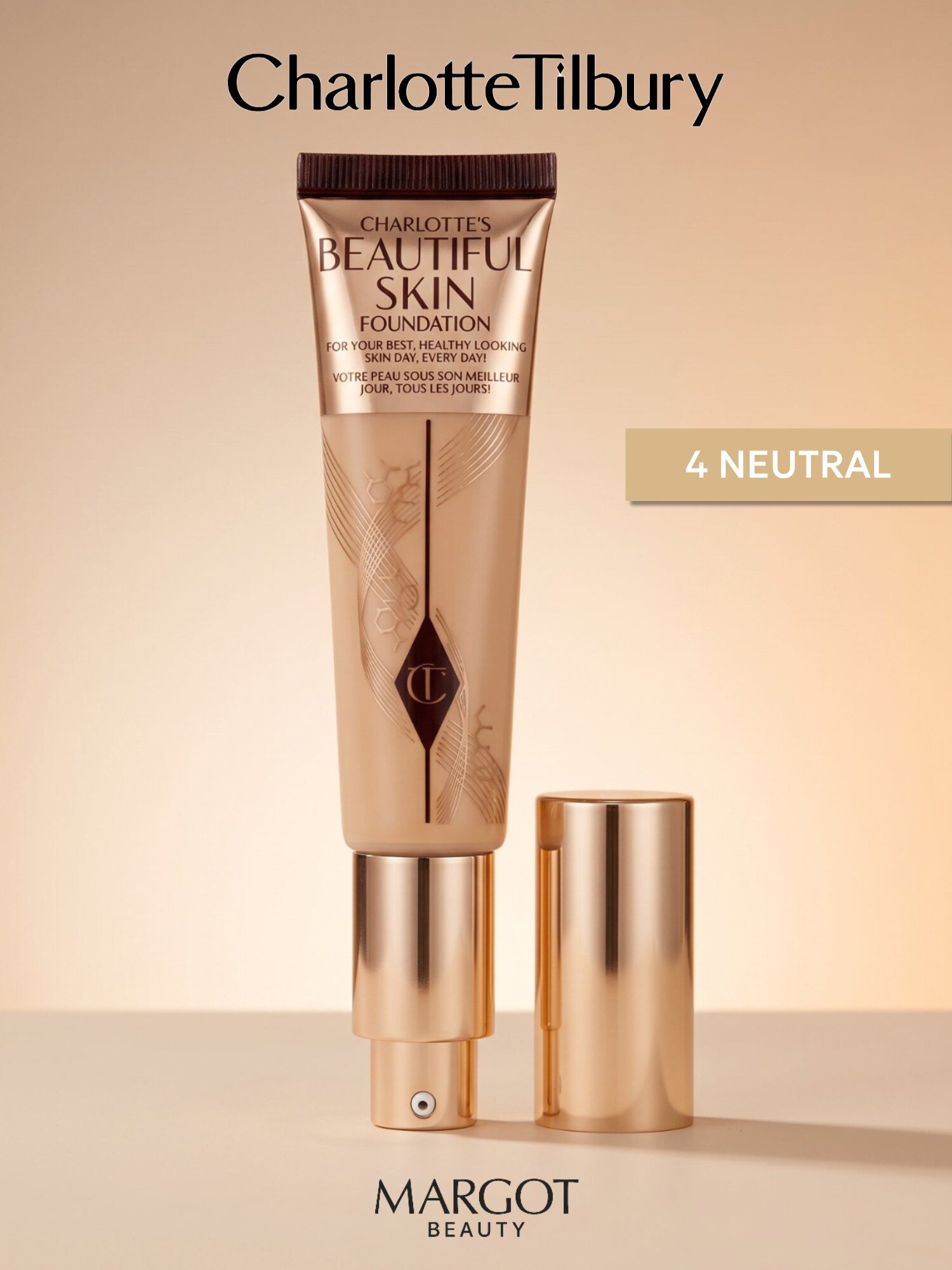 Тональный крем Charlotte Tilbury BEAUTIFUL SKIN FOUNDATION | 4 Neutral | 30 мл | оригинал
