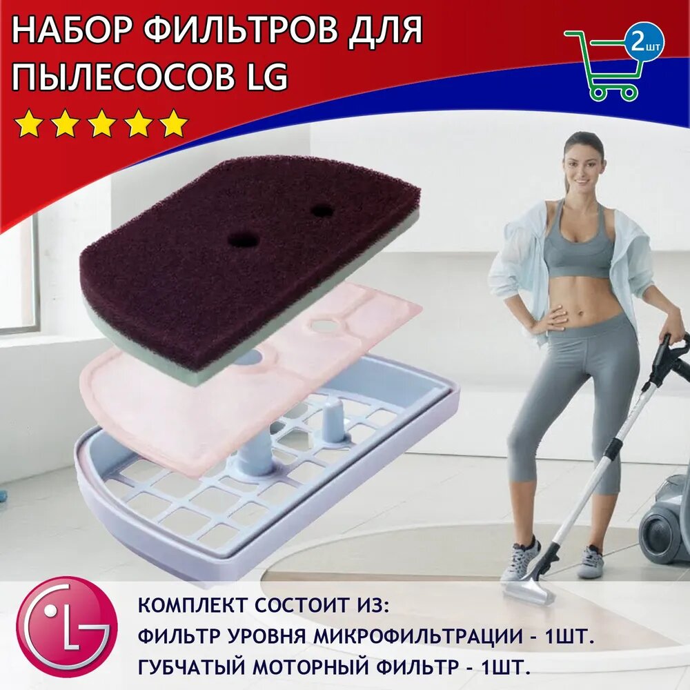 Набор моторных фильтров для пылесосов LG VC 221,232,332, VK 691,694,696, M 15 LGE