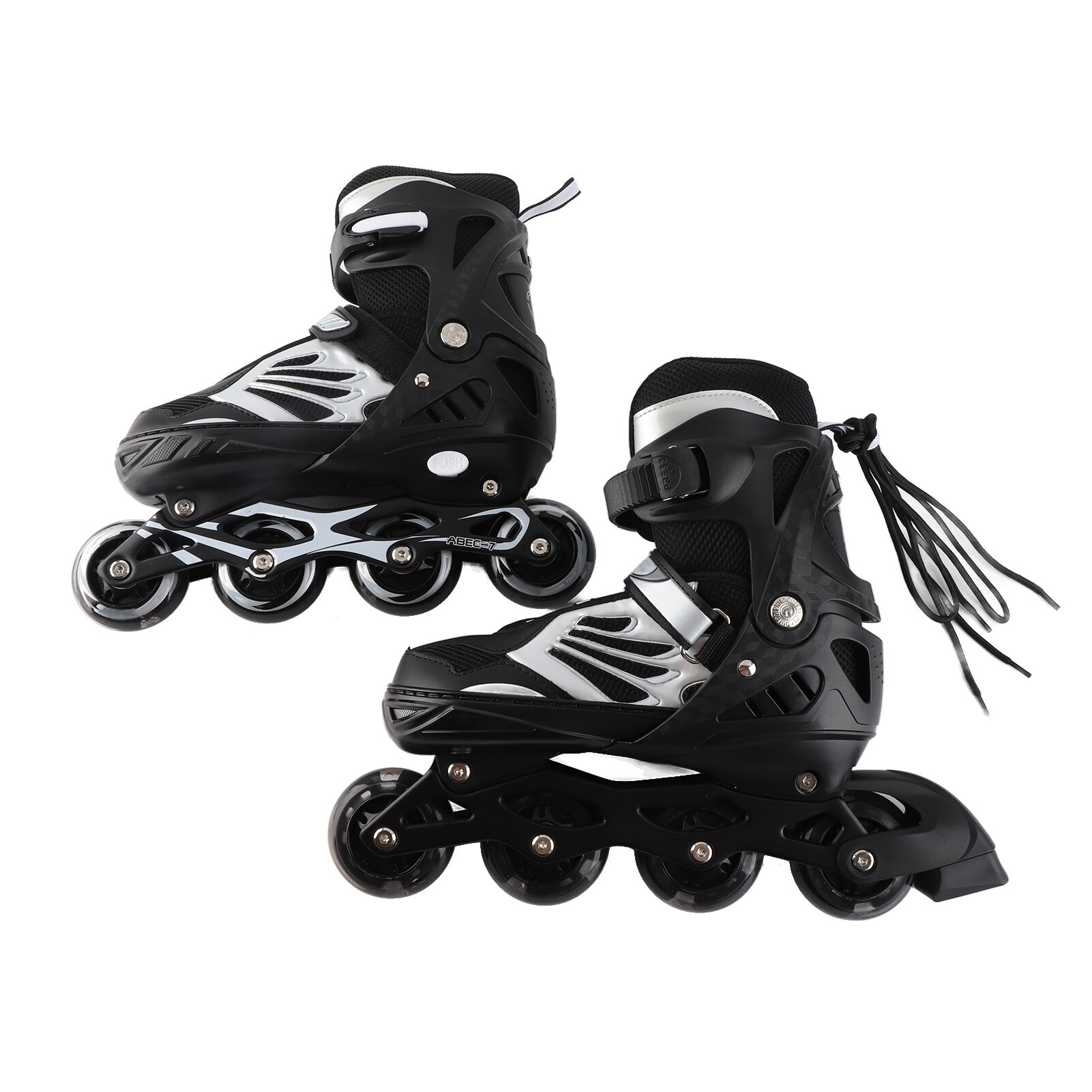 Роликовые коньки ABEC-7 с подшипниками, регулируемые на открытом воздухе, детские коньки с подсветкой и светящимися колесами из полиуретана