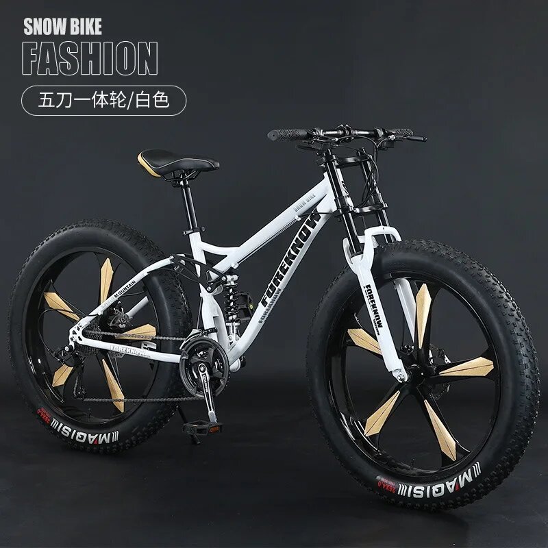 26-дюймовые алюминиевые велосипеды Fat Bicycles 4.0 горный fat-байк / пятилопастный fatбайк горный велосипед с дисковыми тормозами снежный велосипед