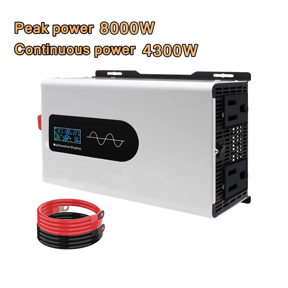 Инвертор с чистой синусоидальной формой сигнала DC 24V 48V 72V AC 110-120V 8000W Sinus Sin Converter Солярный инвертор Автомобильные инверторы Внешнесистемный Настенный монтаж