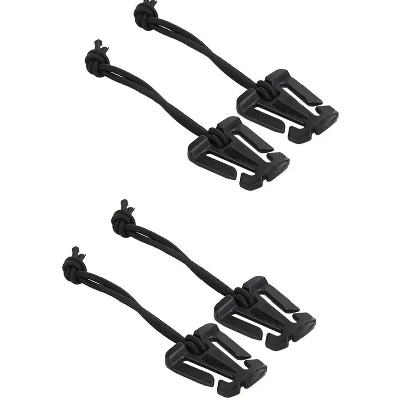 Карабины-зажимы из нейлона 2/4 шт. Черный, Black 4pcs