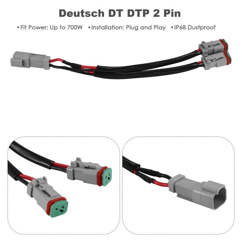 Y-образный провод MyPads Deutsch DT DTP 2-контактный адаптер разъемов для модернизации светодиодных фонарей, 1 штука