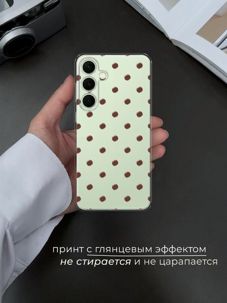 Силиконовый чехол на Samsung Galaxy S25 Plus / Самсунг S25 Плюс с принтом Узор в горошек — фото 1