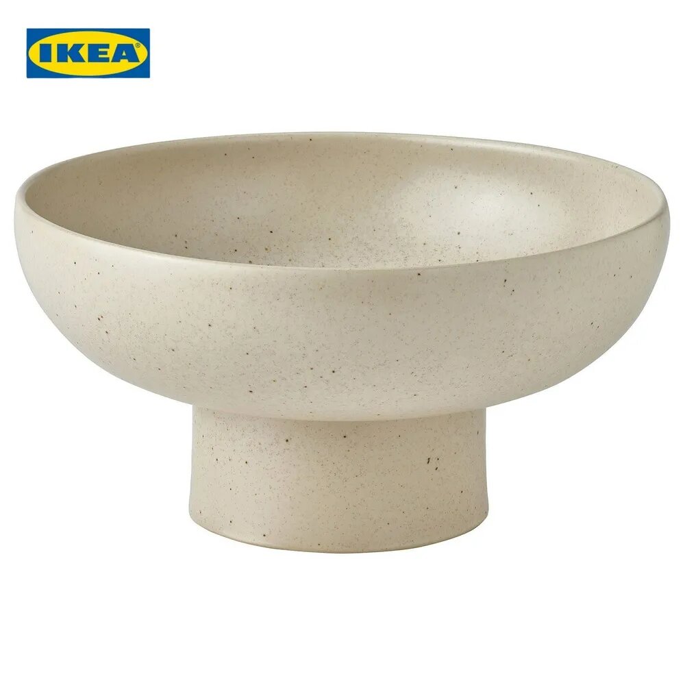 IKEA Подставка сервировочная из фарфора, светло-бежевая, 1 шт.