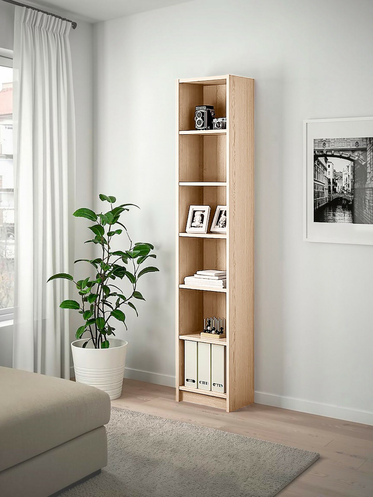 Стеллаж Билли 10 Дуб молочный 8622 NEW 40x28x202 см, бежевый GOODFORM