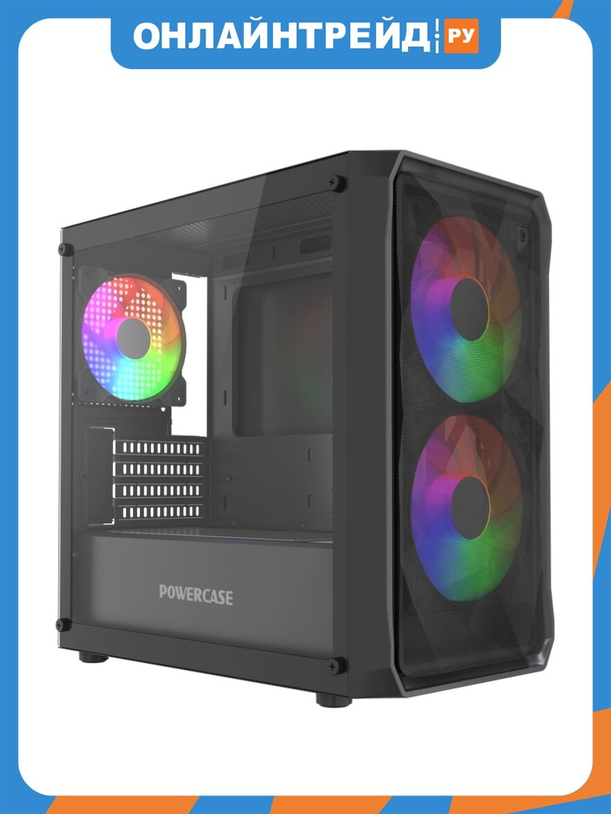 Корпус Powercase Mistral Micro A3B ARGB V2, черный (CMMAB-A3-V2)