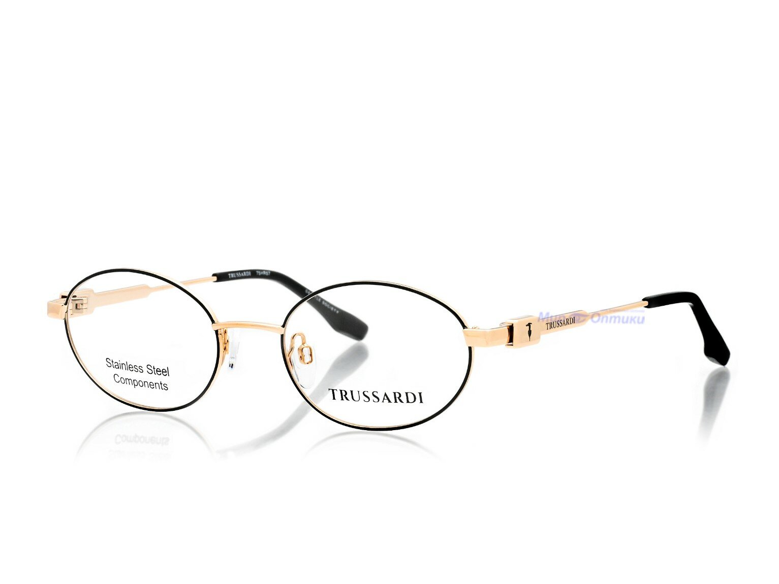 Оправа для очков Trussardi TSW1152 09A пол Женский форма оправы Овальная цвет оправы Чёрный, Золотой