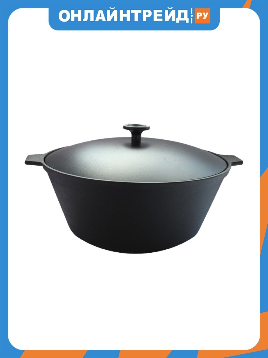 Кастрюля Камская Посуда , литая, чугунная, с алюминиевой крышкой, 4,0 л