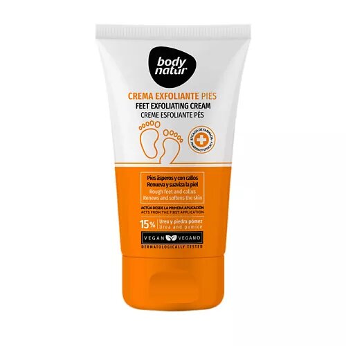 BODY NATUR Крем - скраб для ног против натоптышей и мозолей Exfoliating Cream, 100 мл