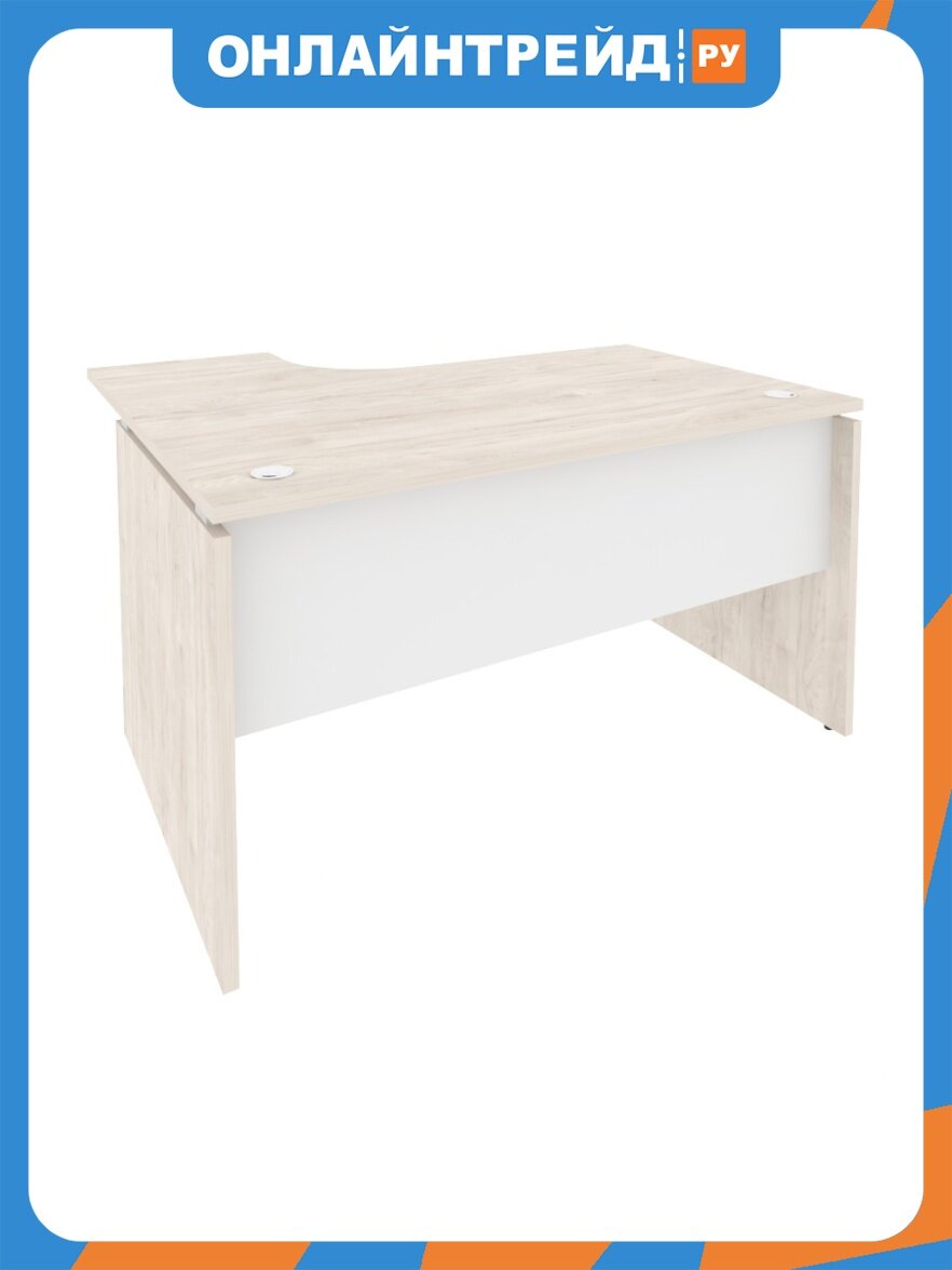 Стол эргономичный Riva CHAIR правый O. SA-3 (R) Денвер светлый/Белый бриллиант 1380*1180*750 (800/460) Onix