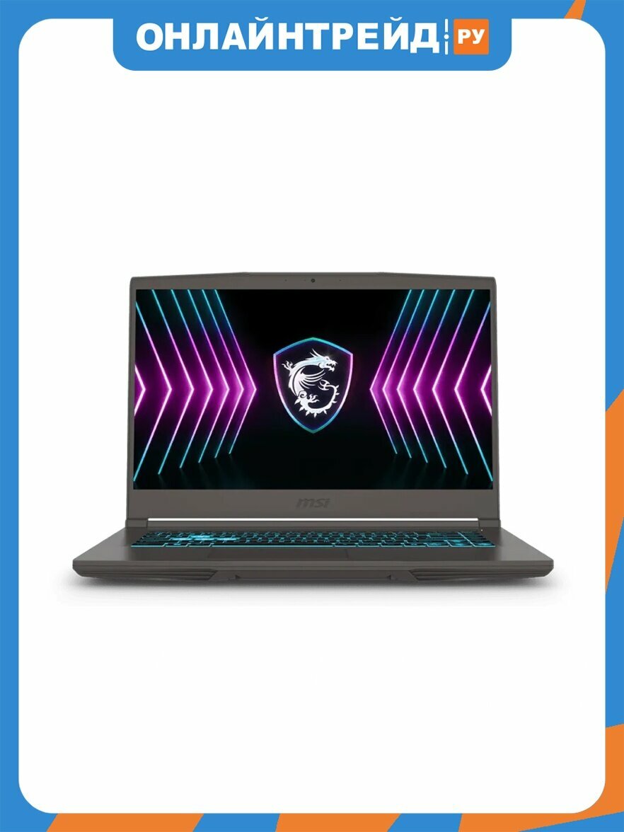Игровой ноутбук Msi Ноутбук Thin 15 B2RVE-3451XRU 15.6", FHD IPS 144Hz Core 7 240H(2.5ГГц), 16Гб DDR4, SSD 512Гб, RTX4050 6Гб, noOS, Cosmos Gray (9S7-16R831-3451)
