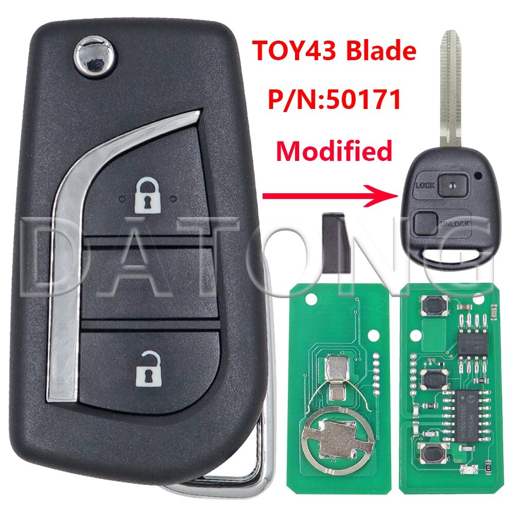 Datong P/N: 50171 4D67/4D68/4C чип 433 МГц автомобильный дистанционный ключ 2 BT TOY43, 4D67 Chip