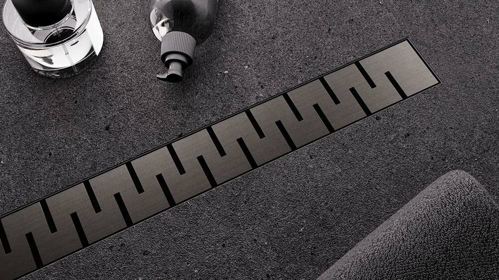 Душевой лоток Veconi Stesso Line Graphite 400 VSL400GR с решеткой цвет Графит брашированный