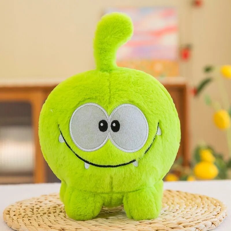 Мягкая игрушка Ам Ням (Om Nom), 20 см. Плюшевый персонаж из игры Cut the Rope, зеленый монстр. Игрушка для детей, подарок ребенку