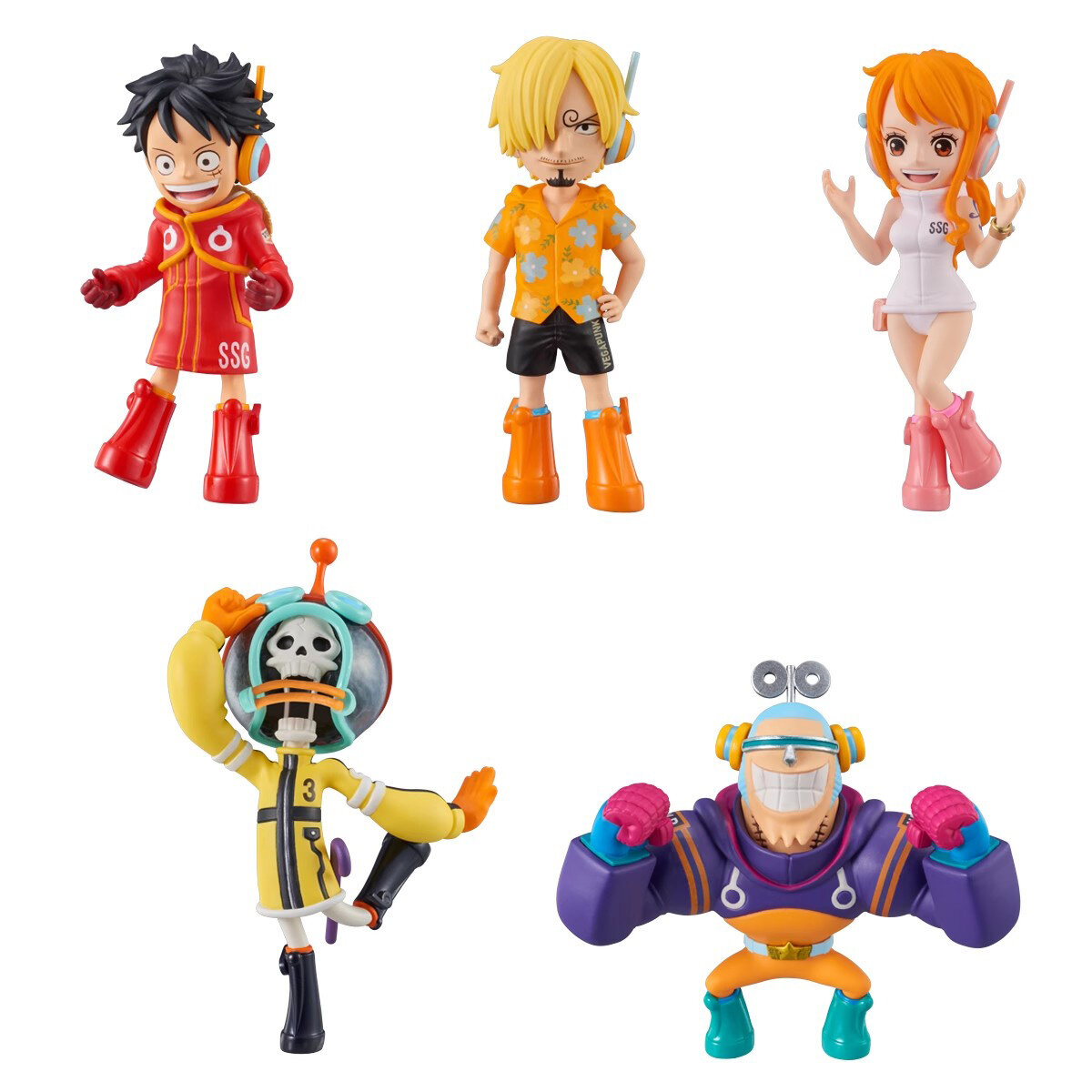 Фигурки унисекс BANPRESTO One Piece: "Прощание с Островом Яиц" Луффи, Санджи, Нами, 5 шт.
