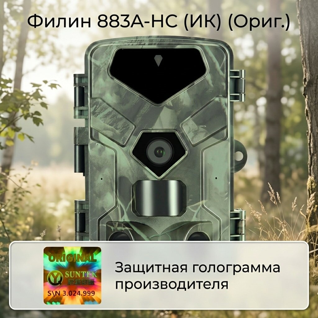 Уличная 4K фотоловушка Филин 883A-HC с невидимой ночной ИК