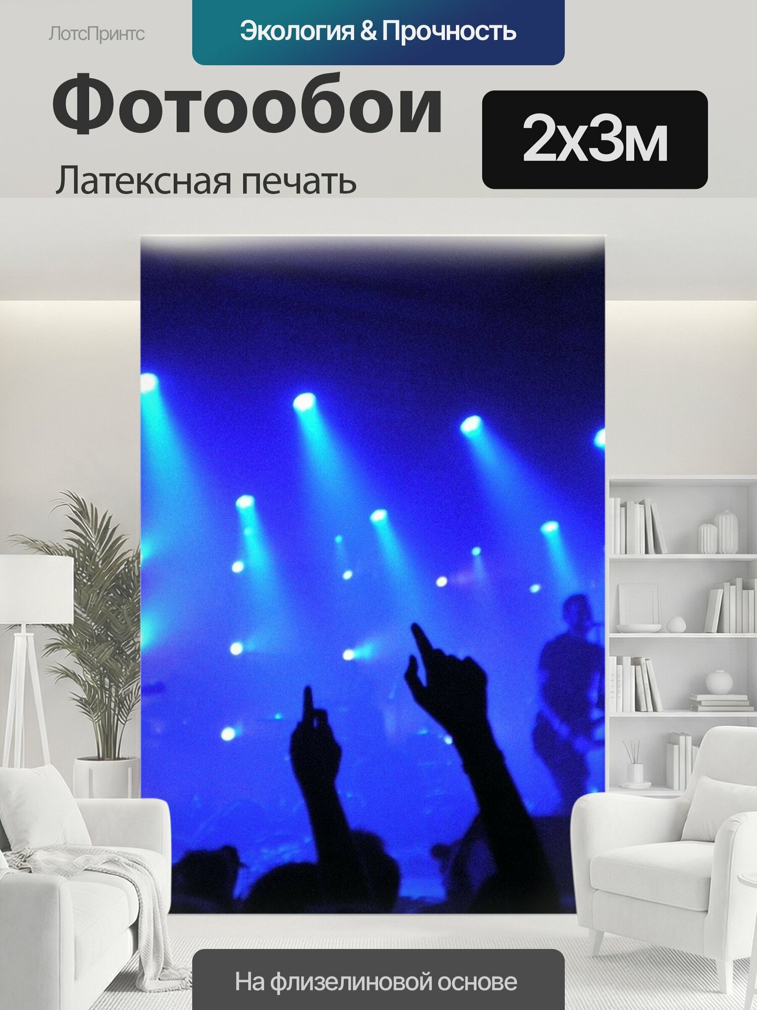 Фотообои моющиеся ударопрочные "Концерт, представление, тяжелый рок" 200x300 см. латексная печать