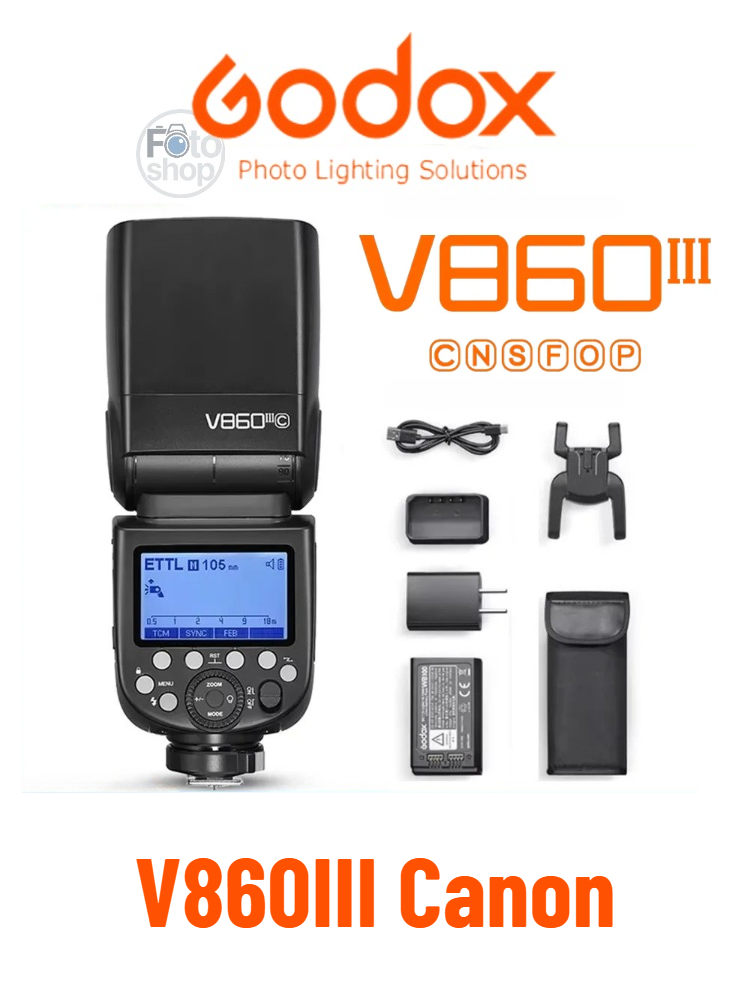 Godox V860III Studio Flash полностью поддерживает беспроводную систему TTL с основной вспышкой 2.4G for Canon
