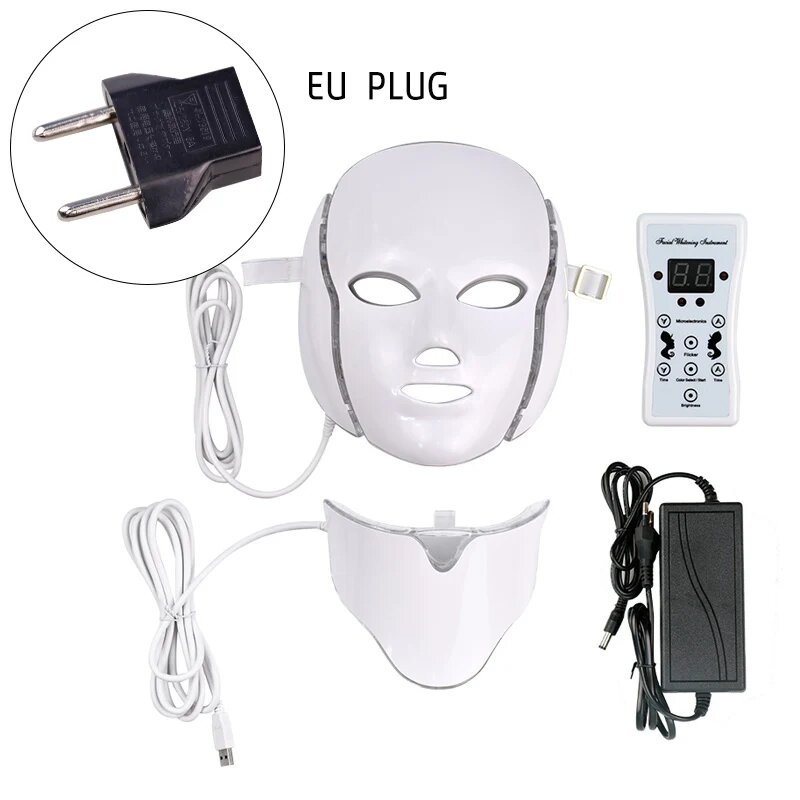 LED маска для лица SENPKON 7 цветов, EU Plug