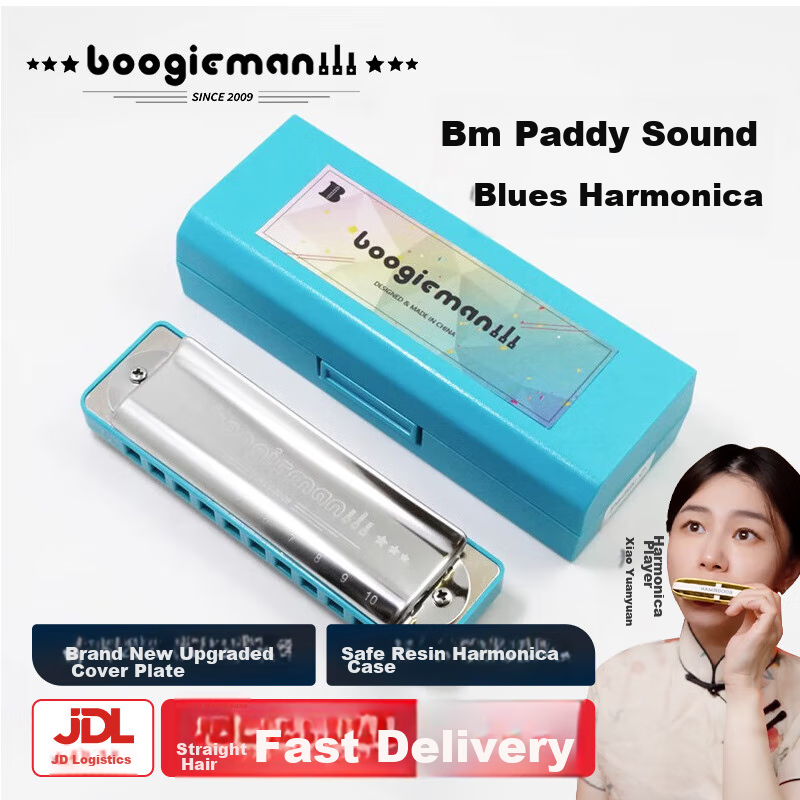 Профессиональная гармоника BoogieMAN в тональности C 10 отверстий с настройкой Paddy для взрослых Цвет：[BM] Тон