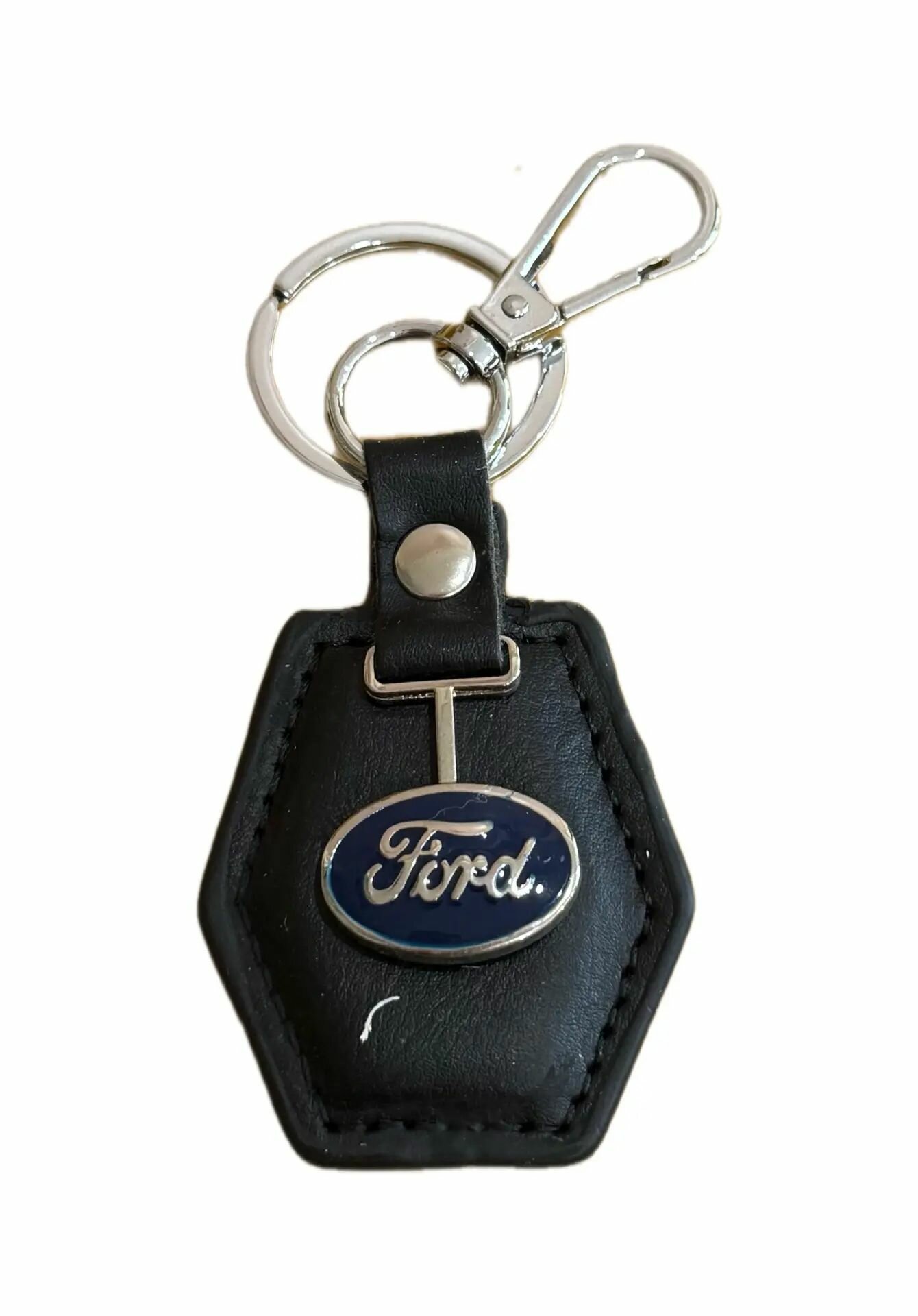 Брелок для ключей автомобиля Ford кожаный с карабином
