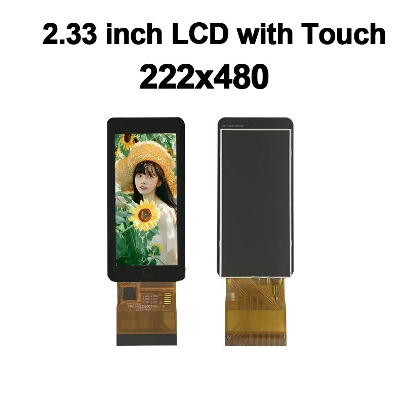 2.33" TFT LCD 222x480 с сенсорным экраном, черный