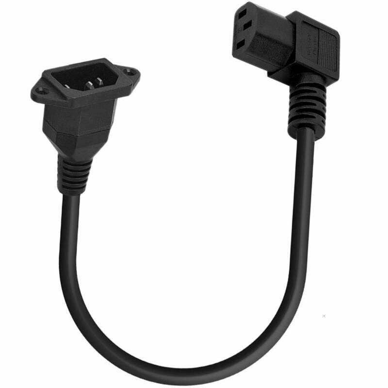 Удлинитель IEC320 C13-C14 с винтом, Согните вправо