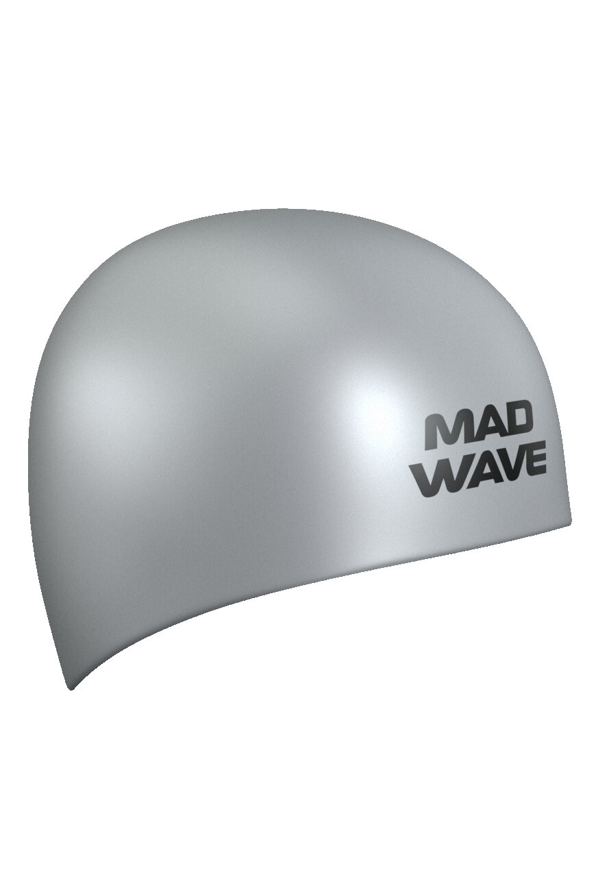 Силиконовая стартовая шапочка MAD WAVE E-cap World Aquatics approved, универсальная, цвет серебро
