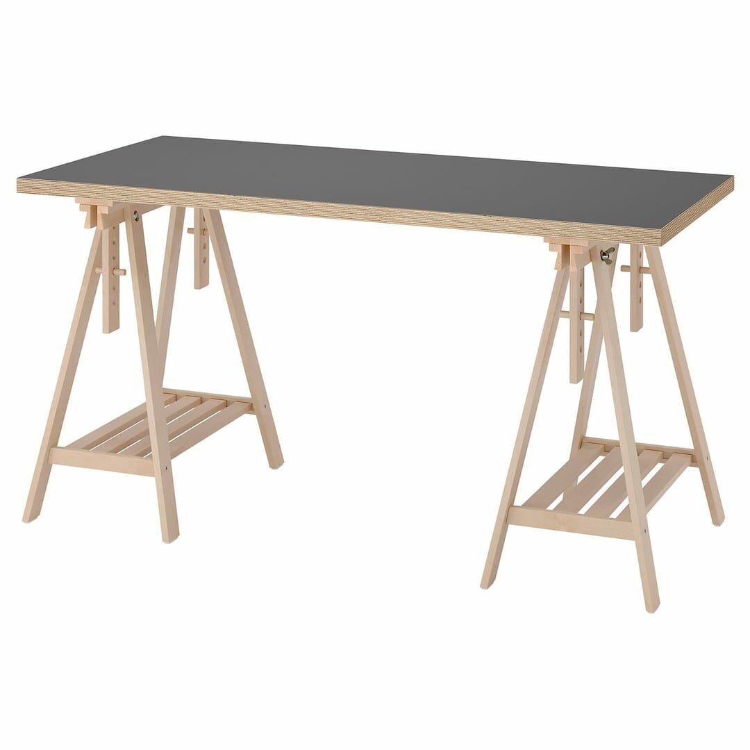 Письменный стол ikea lagkapten/mittback, серый, 140x60 см 495.853.78