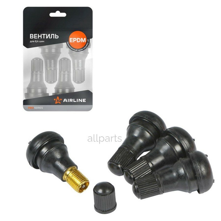 AIRLINE ATRV412EPDM01 вентиль для Б/К ШИН TR412 PRO, EPDM резина, 4 ШТ. (ATRV412EPDM-01)