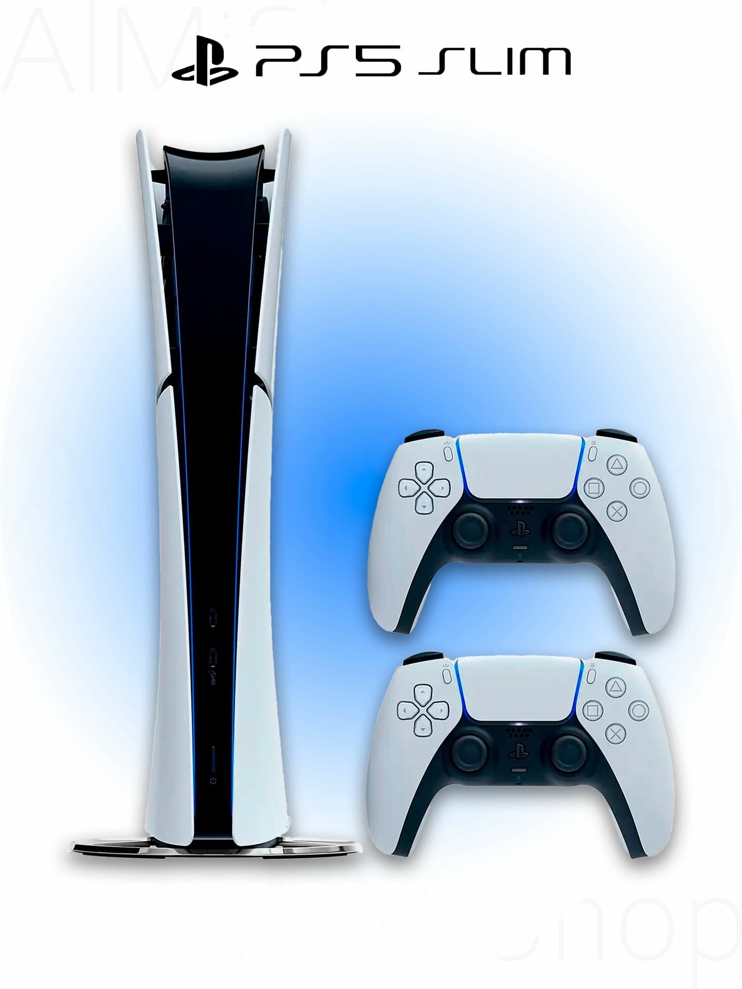 Игровая приставка Sony PlayStation 5 Slim Digital (без дисковода) 825Гб + 2 геймпад (белый)