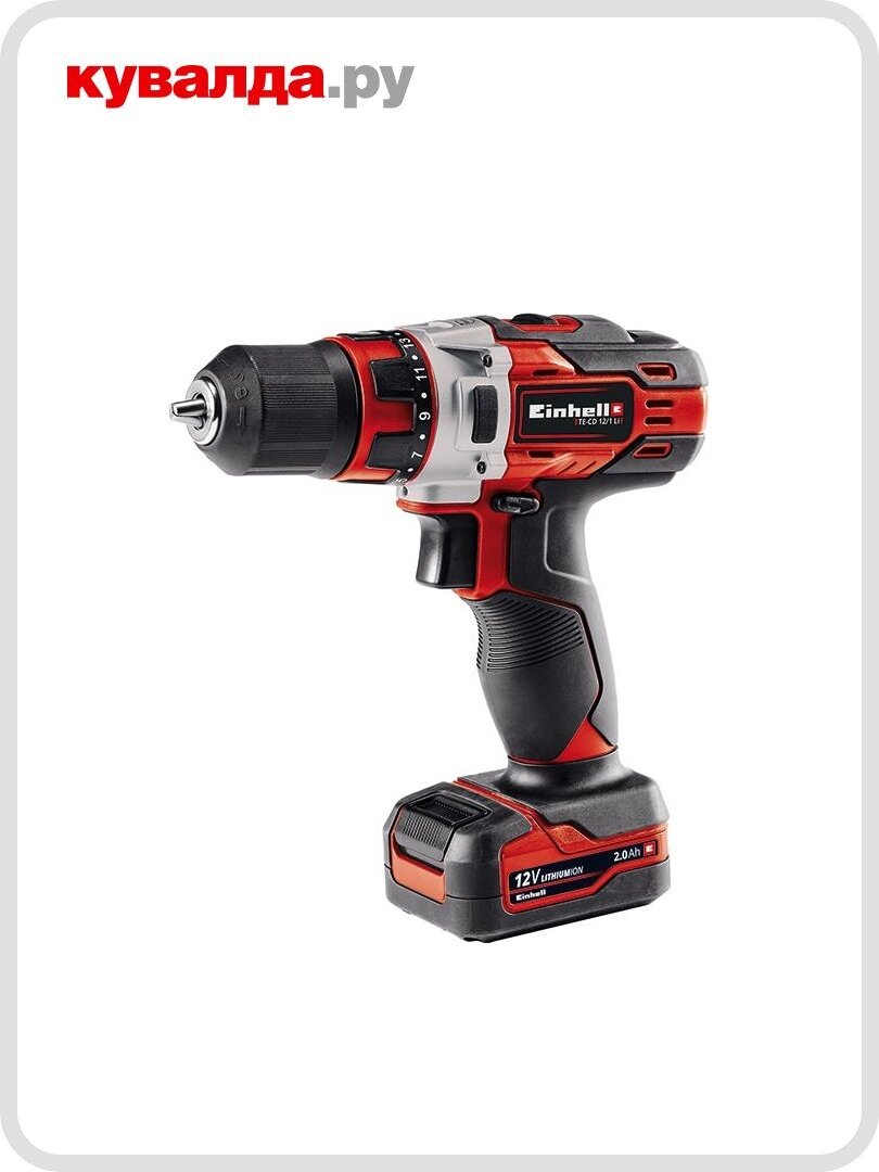 Дрель-шуруповерт аккумуляторная EINHELL TE-CD 12/1 Li (2x2,0Ah)