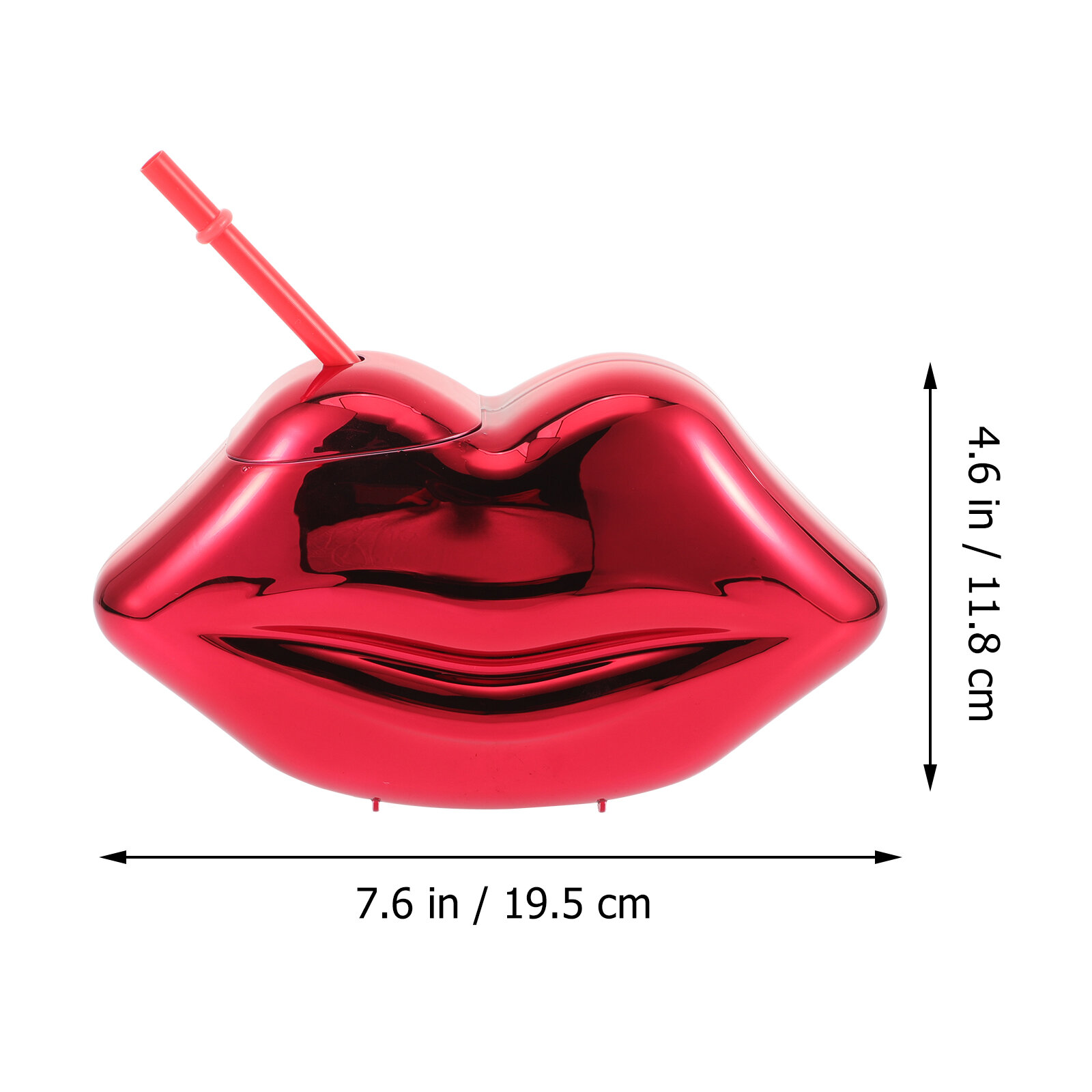 Креативный Стакан В Forme Губ 1 Штук Для Валентинова Дня С Соломинкой 19 5x11 8Cm