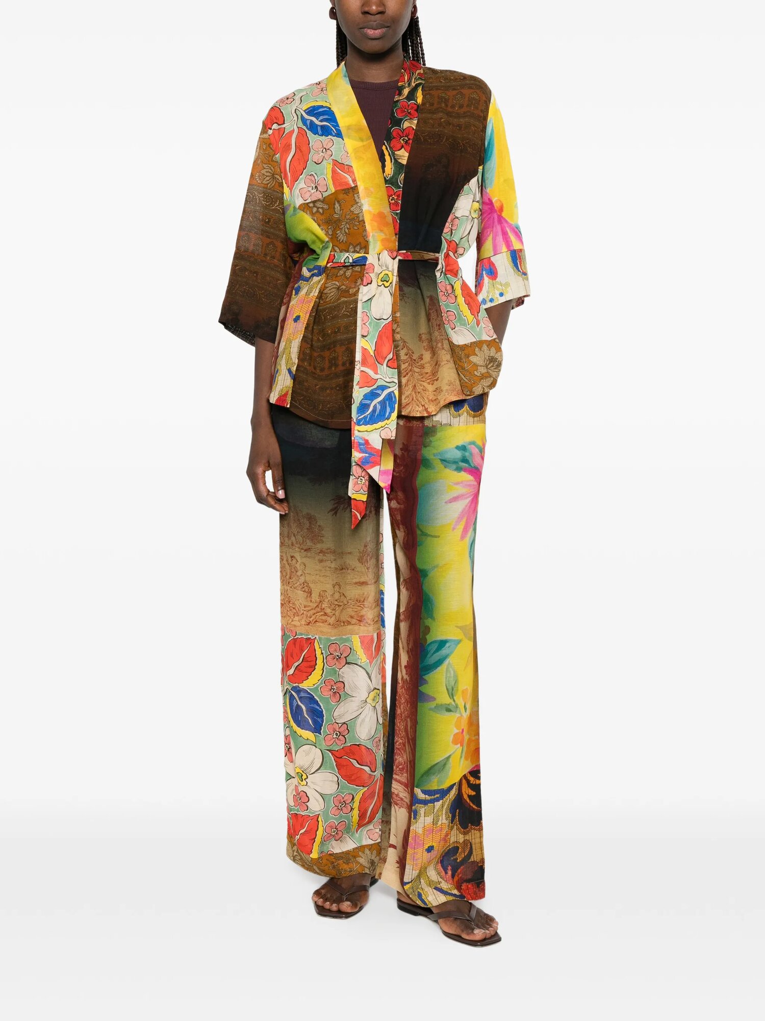 Брюки 120% LINO Printed palazzo pants, размер 44 — фото 1