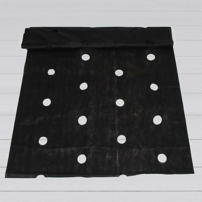 Материал мульчирующий, с перфорацией (4 ряда), 1,6 x 20 м, плотность 80, УФ-стабилизатором, чёрный, Greengo, Эконом 20