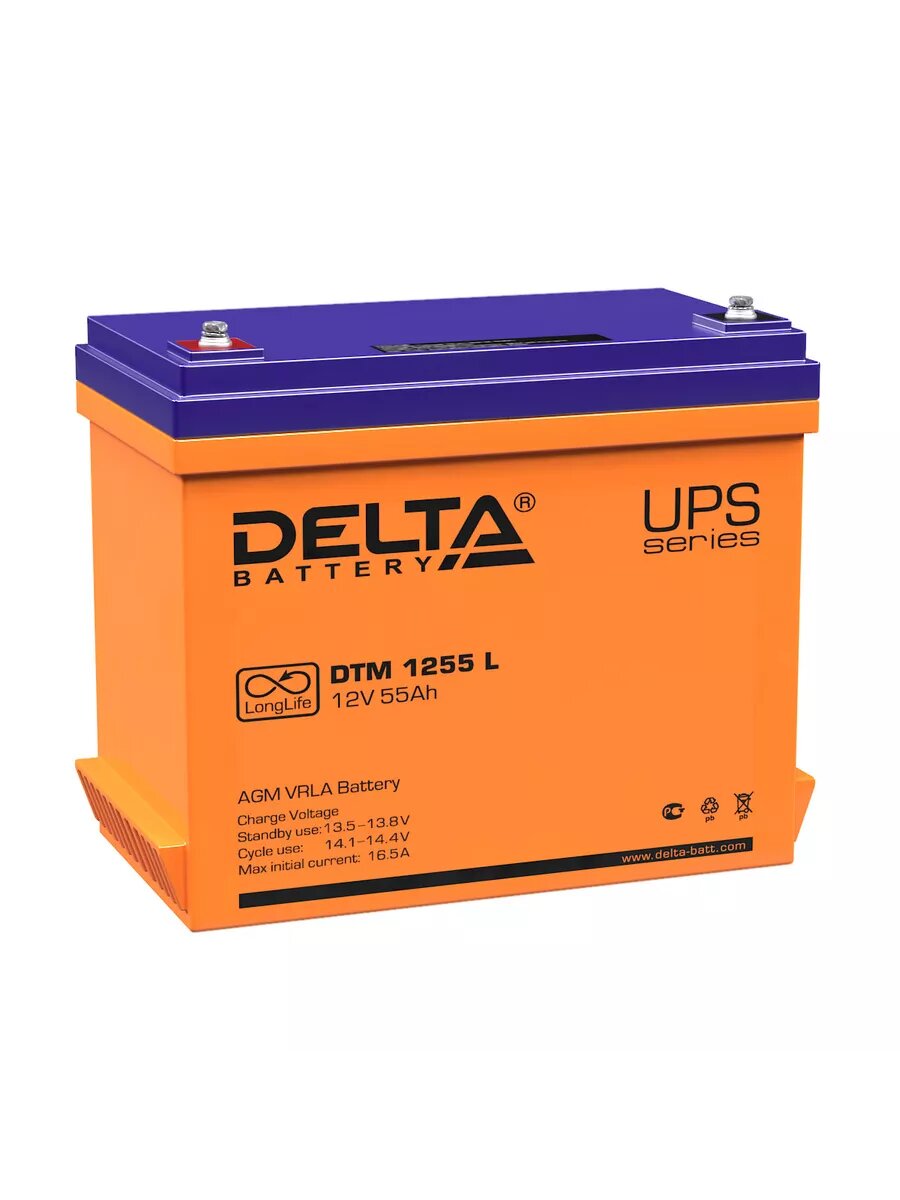 Аккумуляторная батарея Delta DTM 1255L,12V 55Ah без инвертора