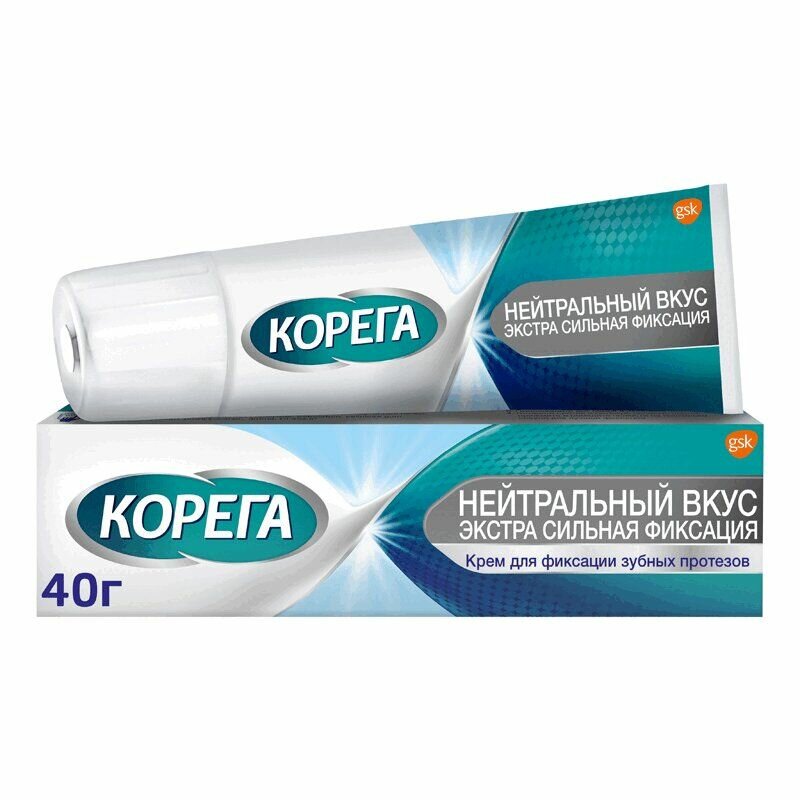 Корега крем для фиксации зубных протезов экстра сильной фиксации Нейтральный 40 г