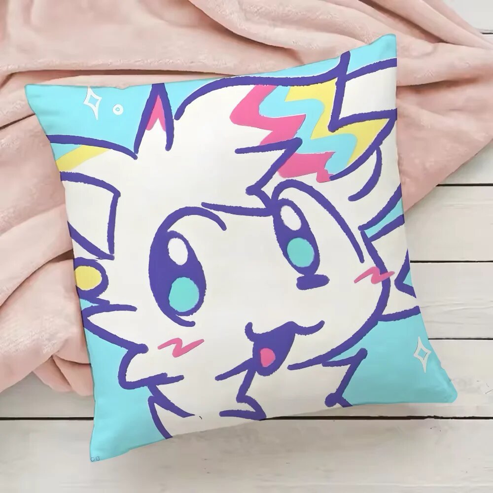 Boykisser Silly Cat Cute Pillow Case Pillowcase Anti-dustmite Pillow Invisible zipper silky short plush Sofa cushion cover