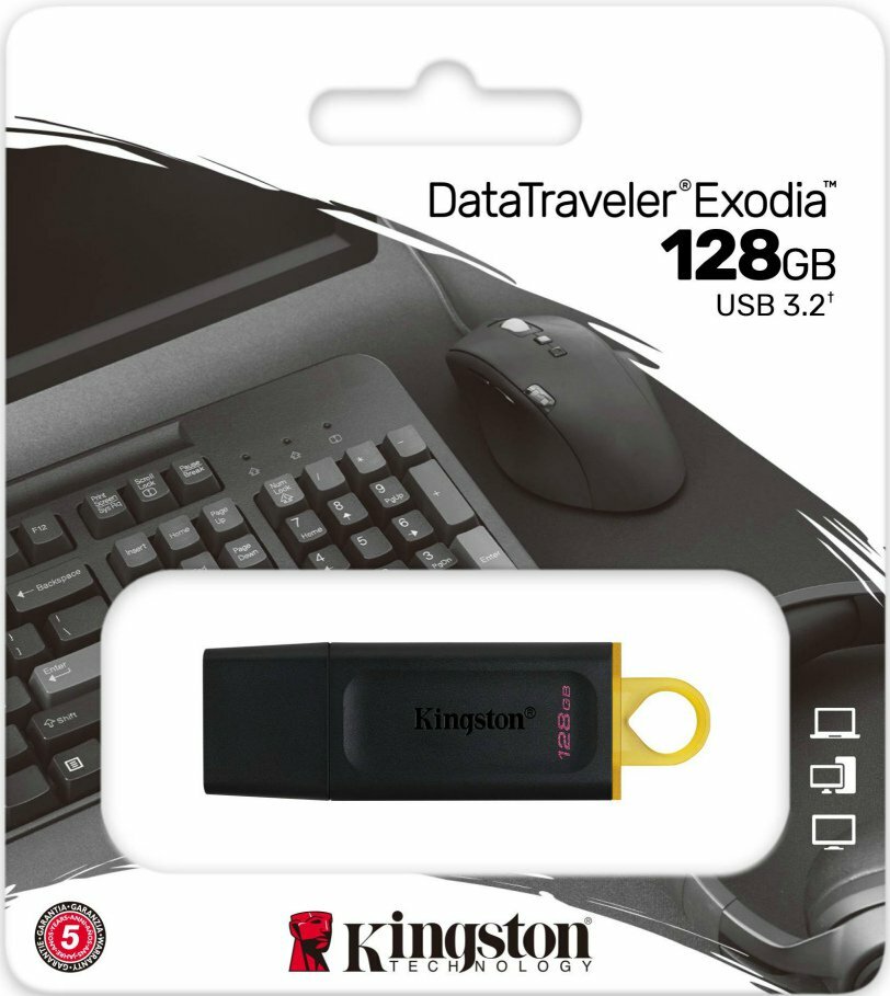 Устройство USB Flash Drive 128Gb Kingston DTXG2/128Gb DT Exodia чёрный/голубой USB 3.2