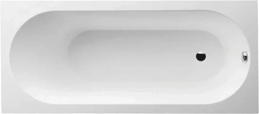 Акриловая ванна ALBA SPA 170x75, с каркасом, пристенная, белая, глянцевая, прямоугольная