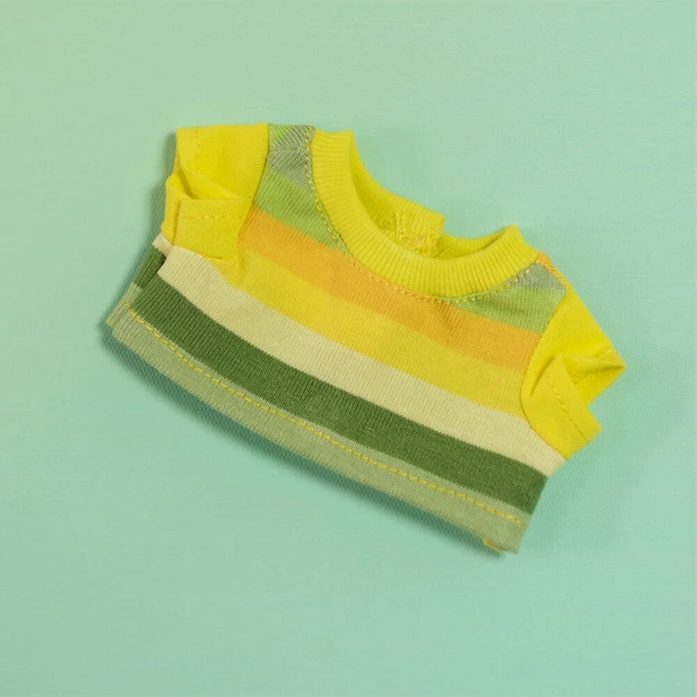 Одежда для куклы Labubu, футболка, ткань, 17 см Желтый, Yellow green T-shirt