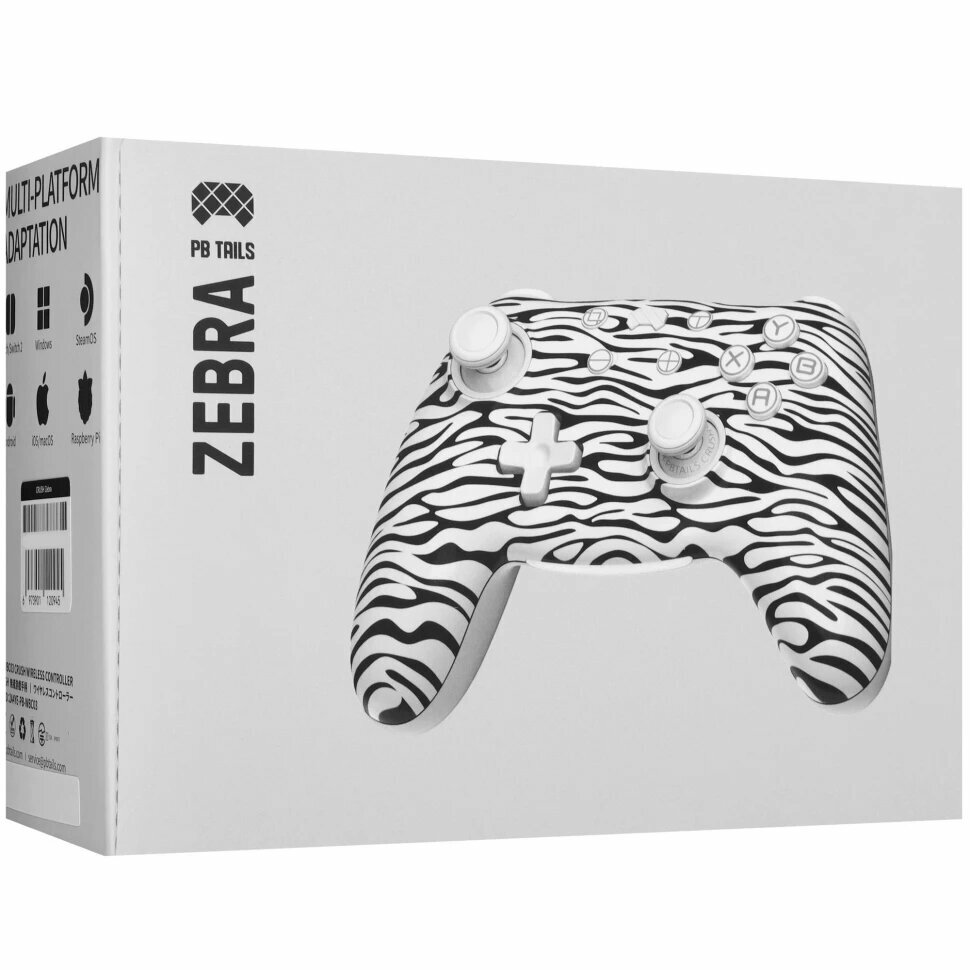 Геймпад беспроводной/проводной PB Tails Crush Zebra, for Android, iOS, MacOs, Nintendo Switch